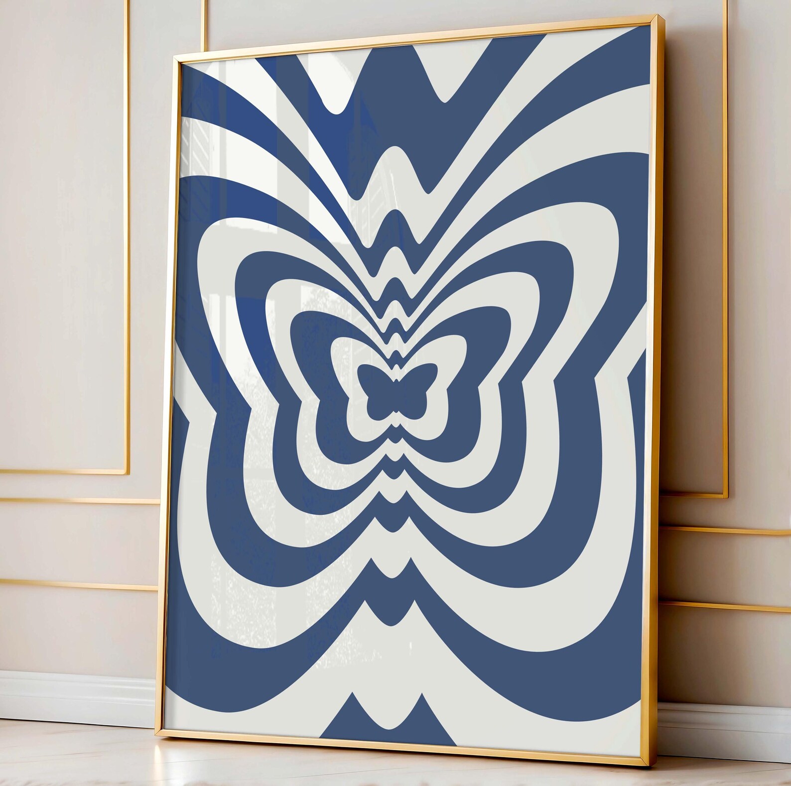 Blue Wall Retro Gallery Print Set of 12, Preppy Beachy Room Aesthetic ...