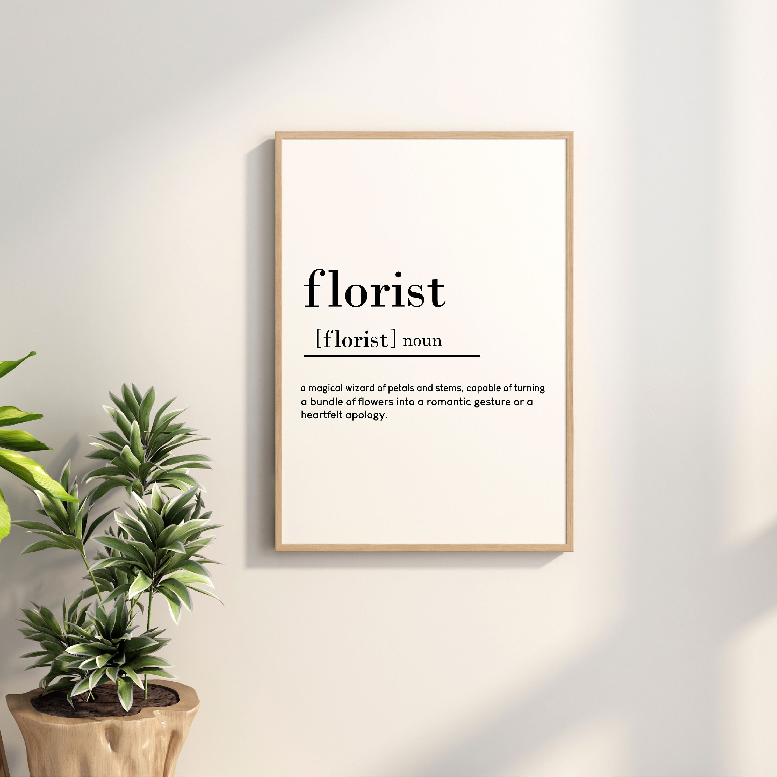Florist Definition Print, Floral Art, Floral Wall Art, Dictionary Art ...