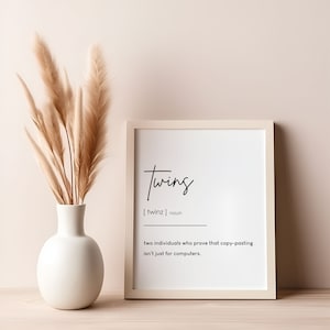 Twins Definition Print, Twin Boys Decor, Twin Nursery Decor, Nursery ...
