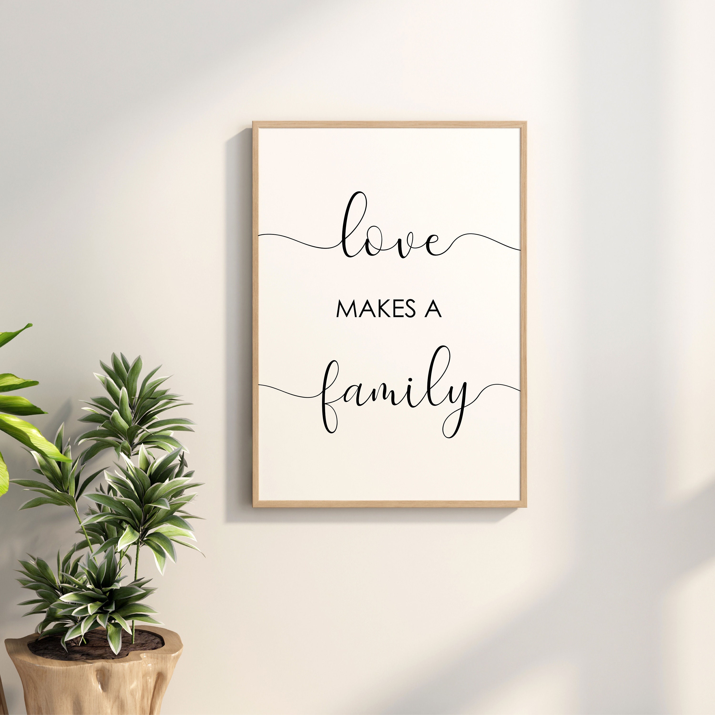 Love Makes A Family, Family Sign Decor, Housewarming Gift, Family ...