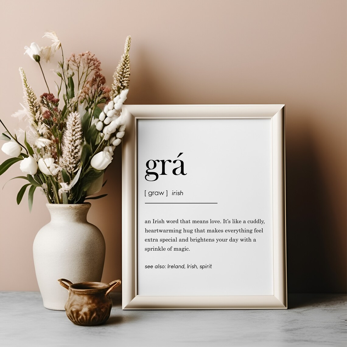 Grá Definition Print, Ireland Print, Love Wall Art, Irish Sayings ...