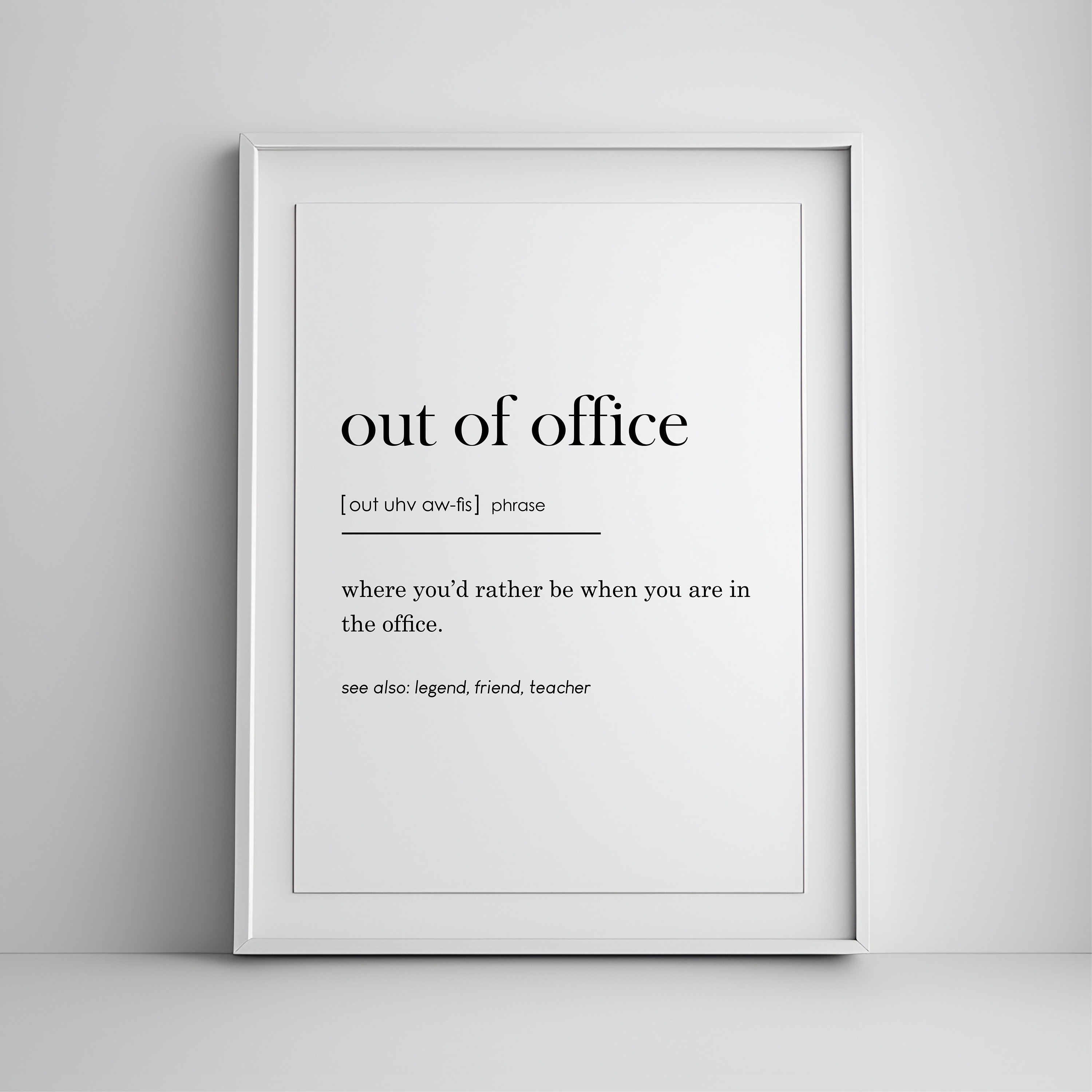 Out of Office Definition Print, Funny Office Sign, Home Office Decor ...