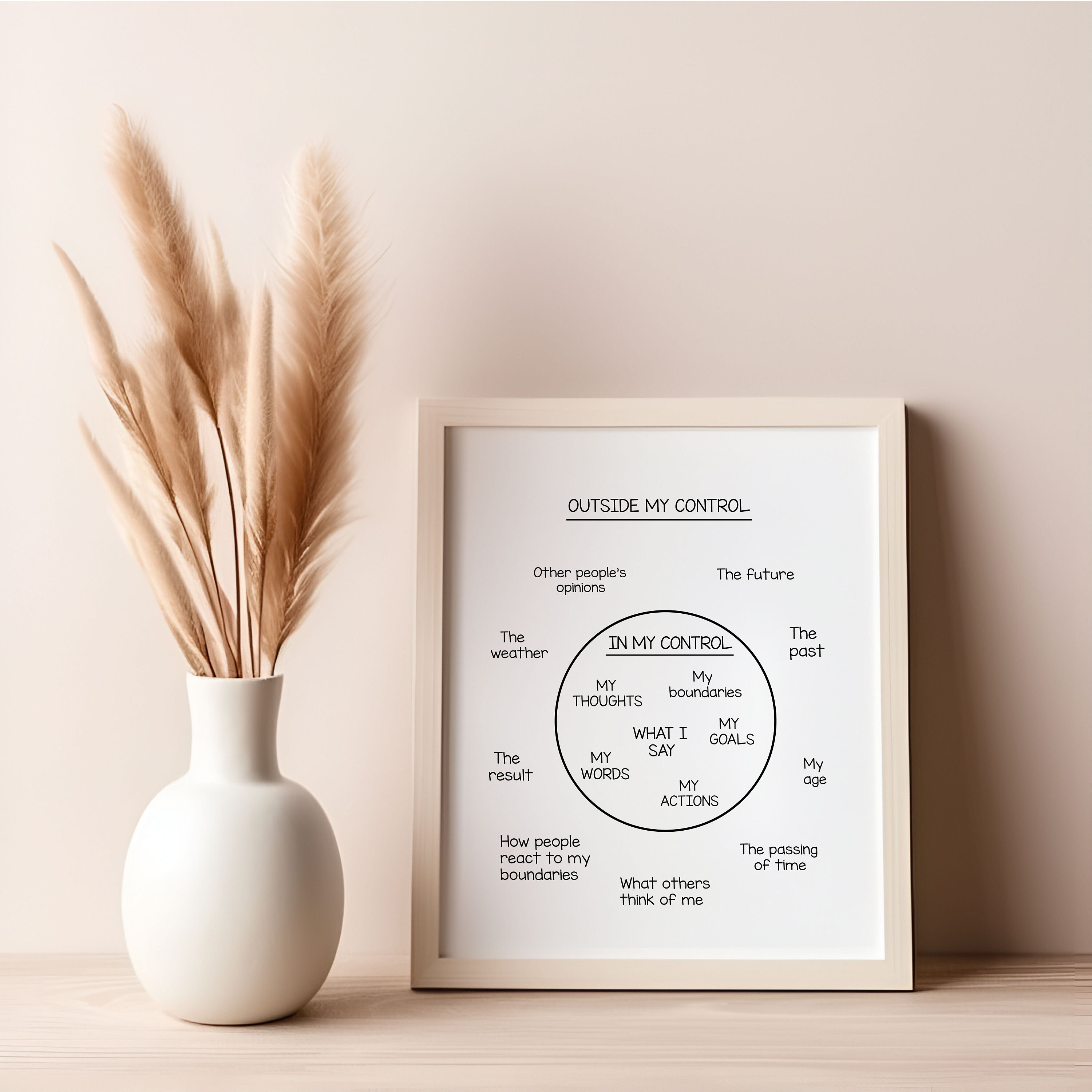 Circle of Control Poster, What I Can and Cannot Control, Therapy Office ...
