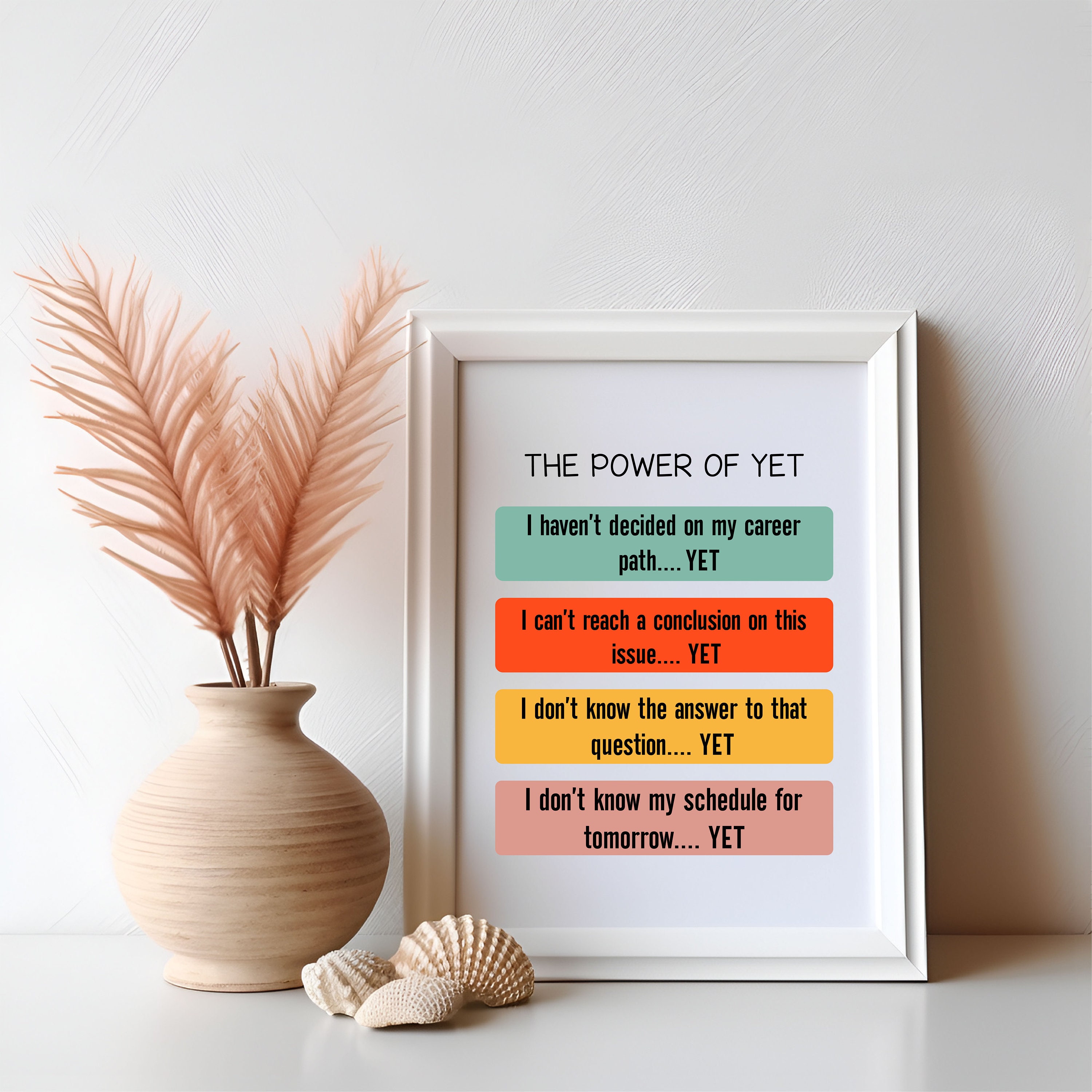 The Power of yet Poster, Boho Classroom Decor, Growth Mindset Mental ...