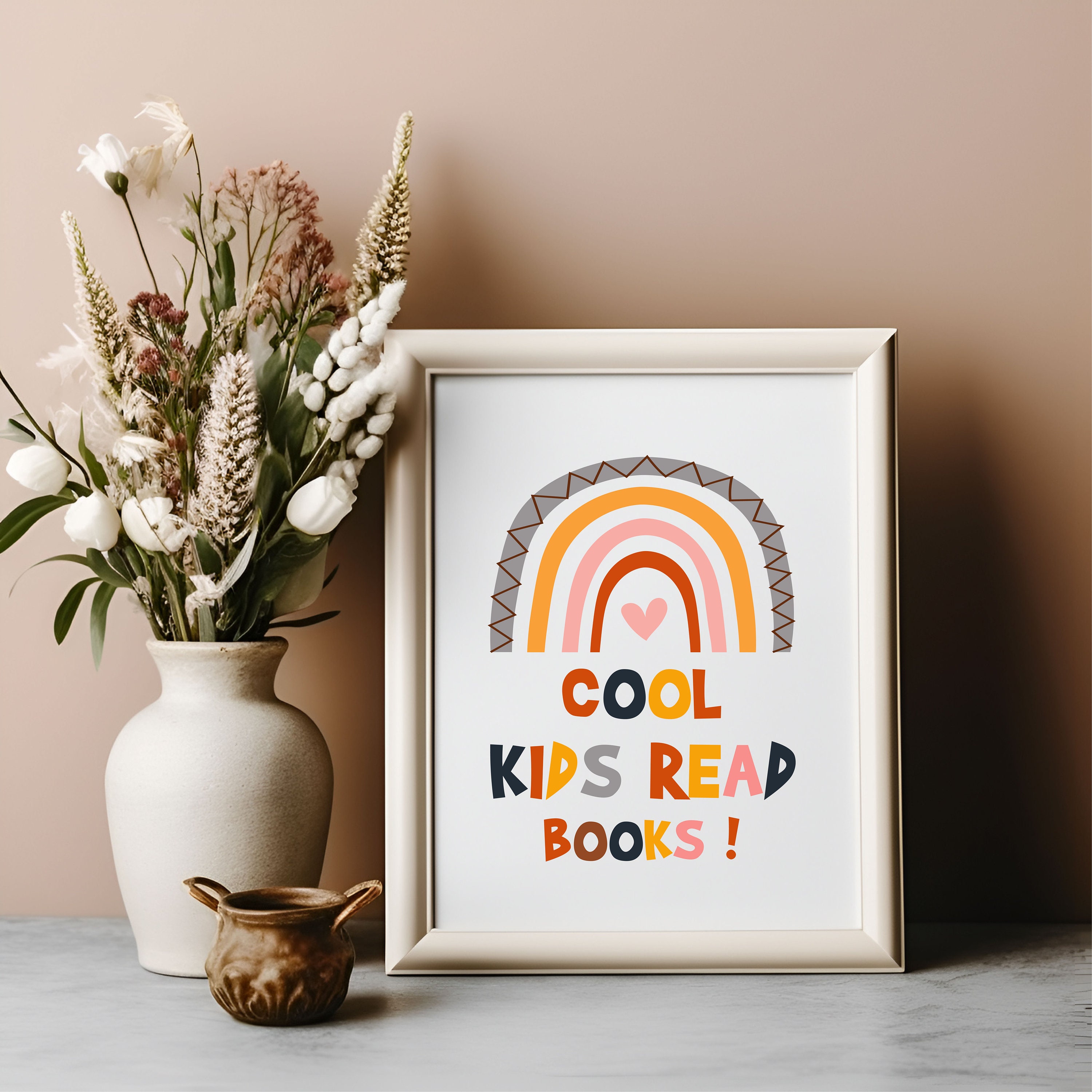 COOL Kids Read Books, Read Quote Sign, Boho Classroom Decor, Reading ...