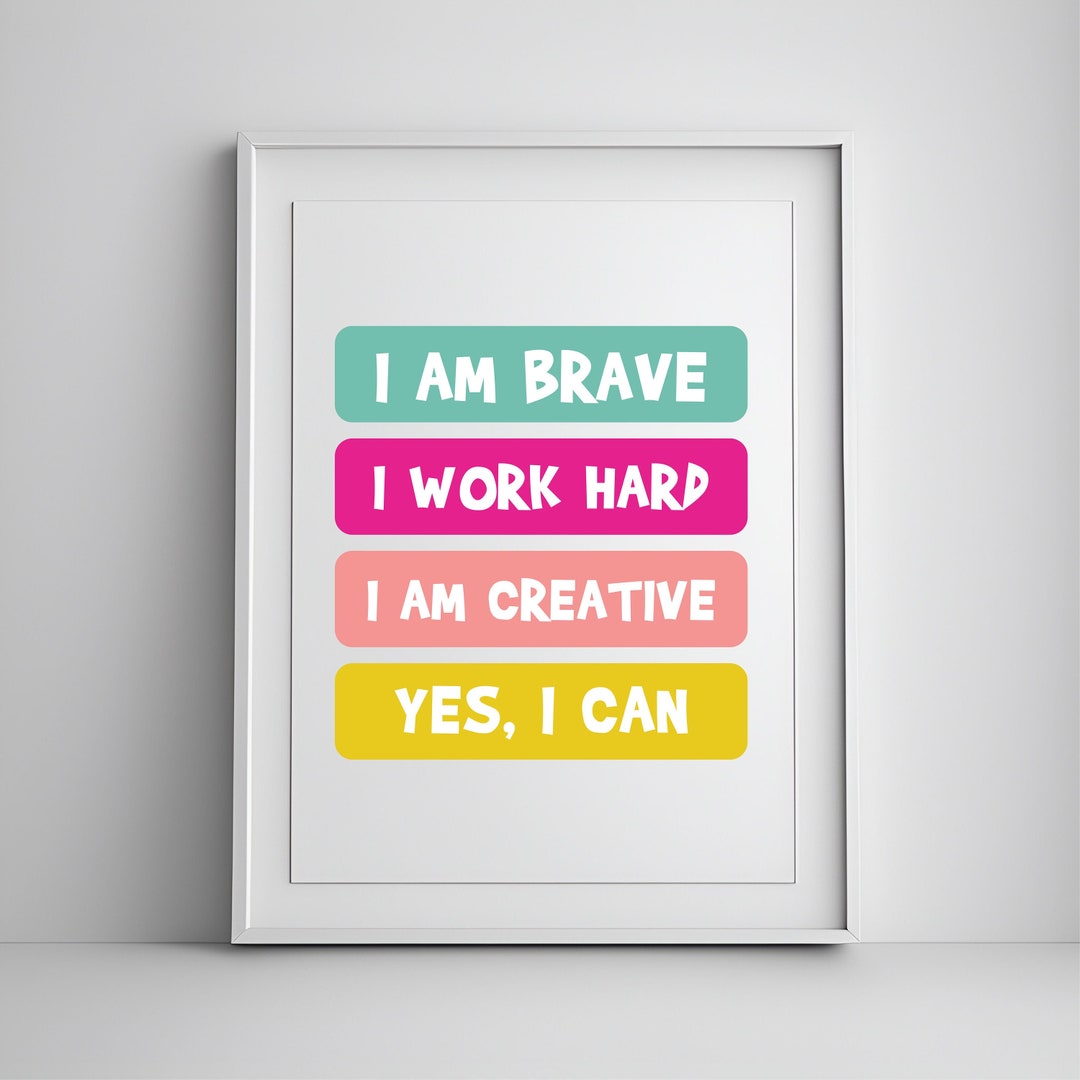 Affirmations for Kids, Affirmation Wall Art, Playroom Decor ...