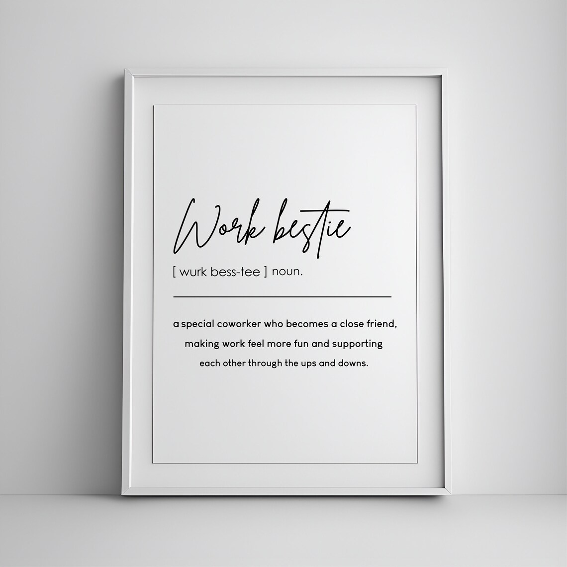 Work Bestie Definition, Wall Art Prints, Coworker Gift, Printable Wall ...