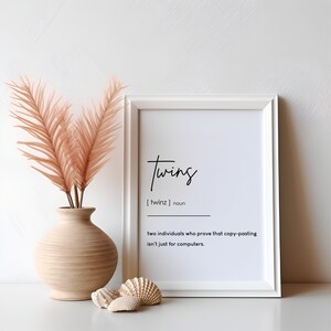 Twins Definition Print, Twin Boys Decor, Twin Nursery Decor, Nursery ...