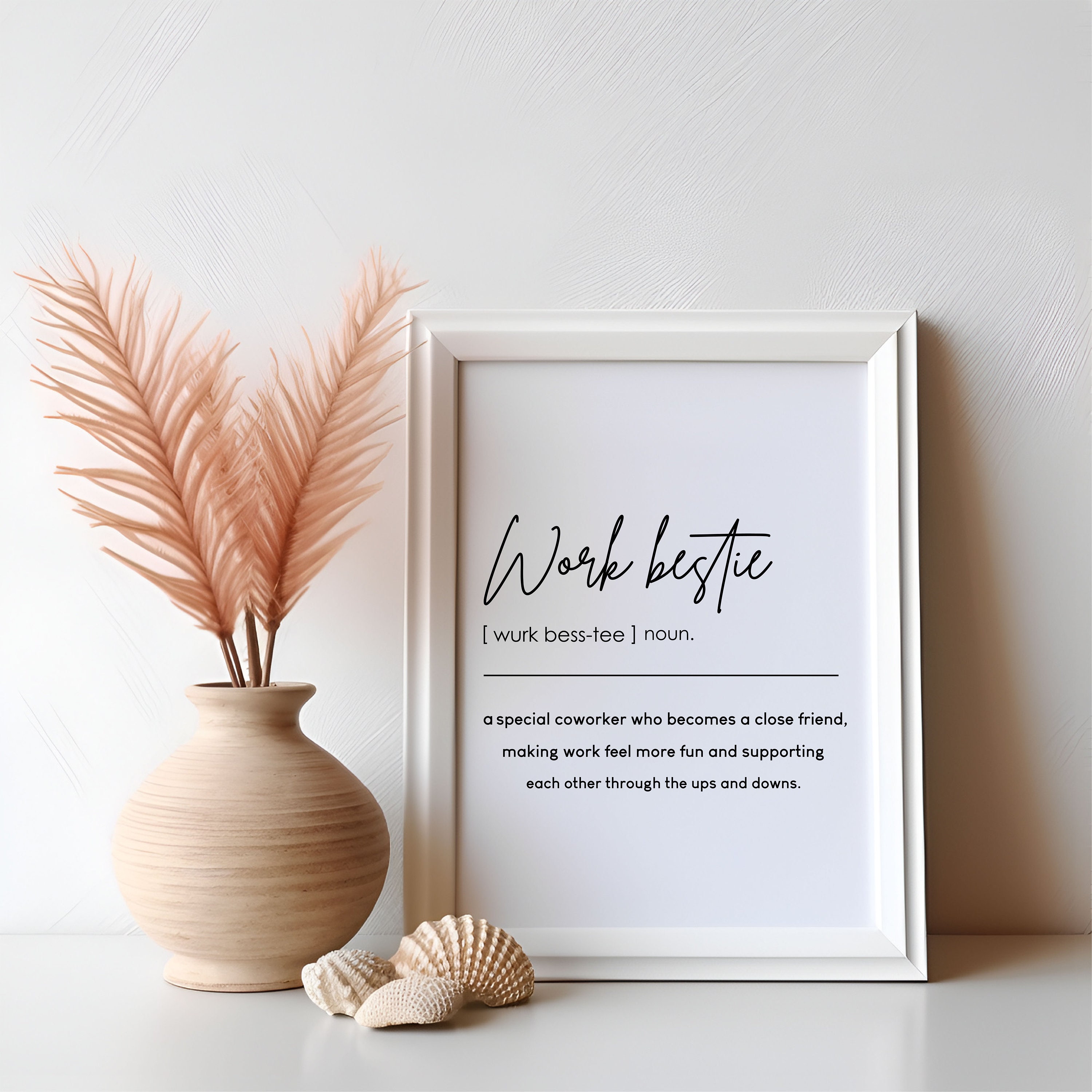 Work Bestie Definition, Wall Art Prints, Coworker Gift, Printable Wall ...