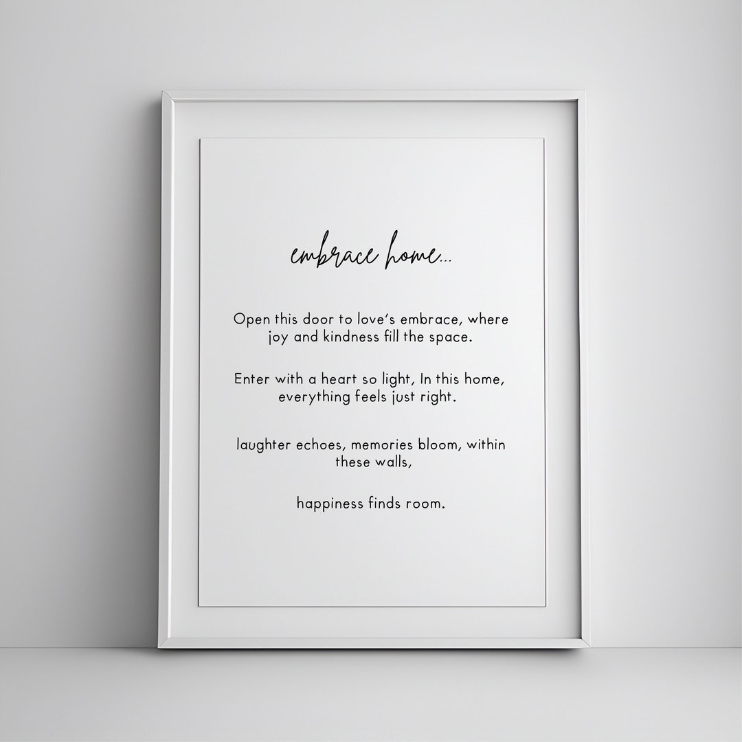 Home Decor, House Print, Poem Wall Art, Printable Art, Apartment Wall ...