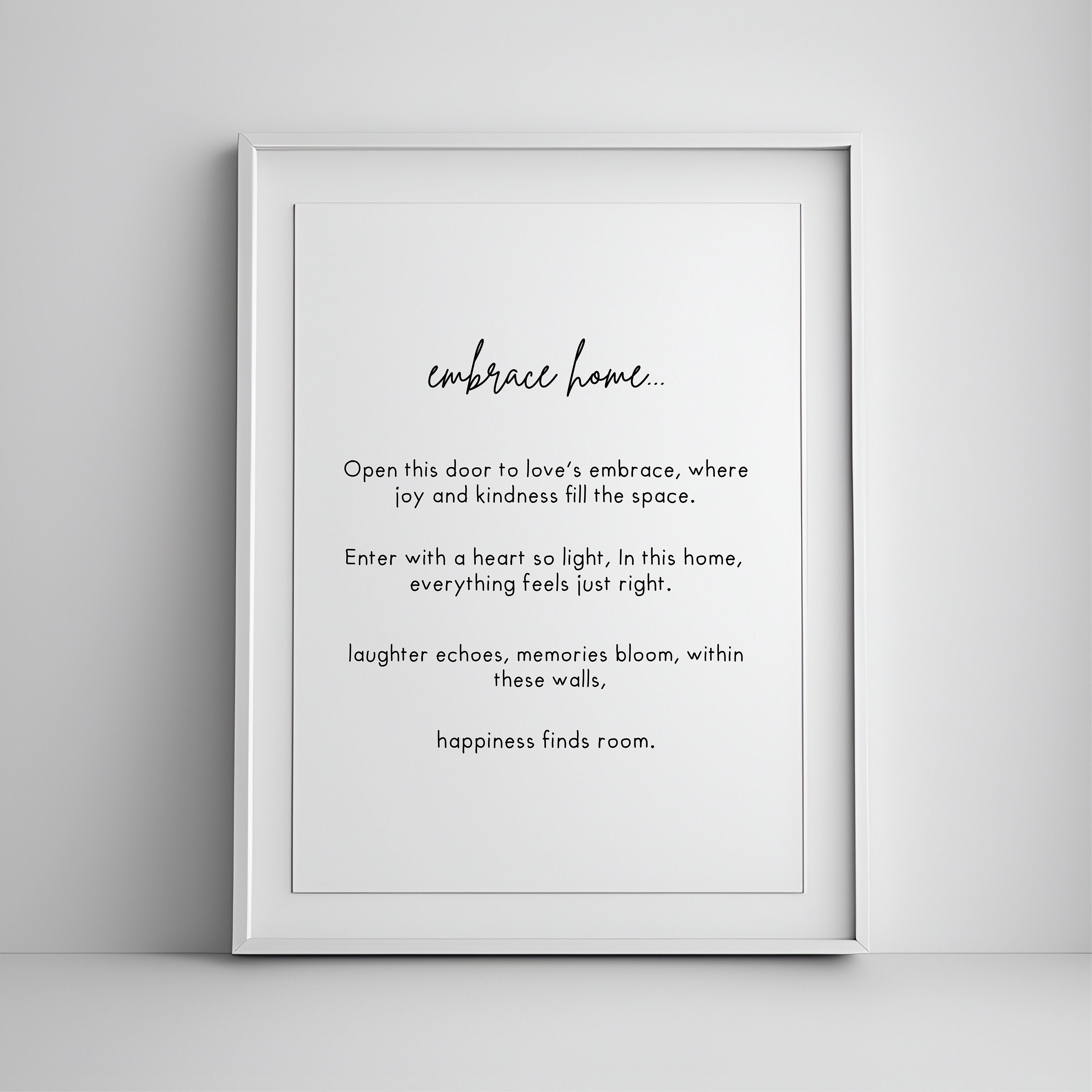 Home Decor, House Print, Poem Wall Art, Printable Art, Apartment Wall ...