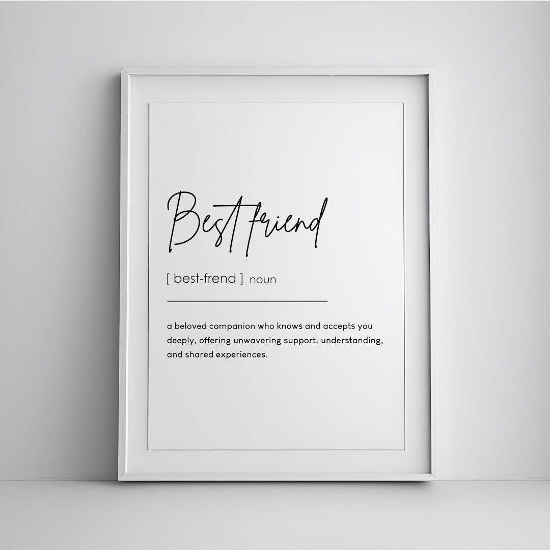 Best Friend Definition Printable, Best Friend Gift, Printable Wall Art ...
