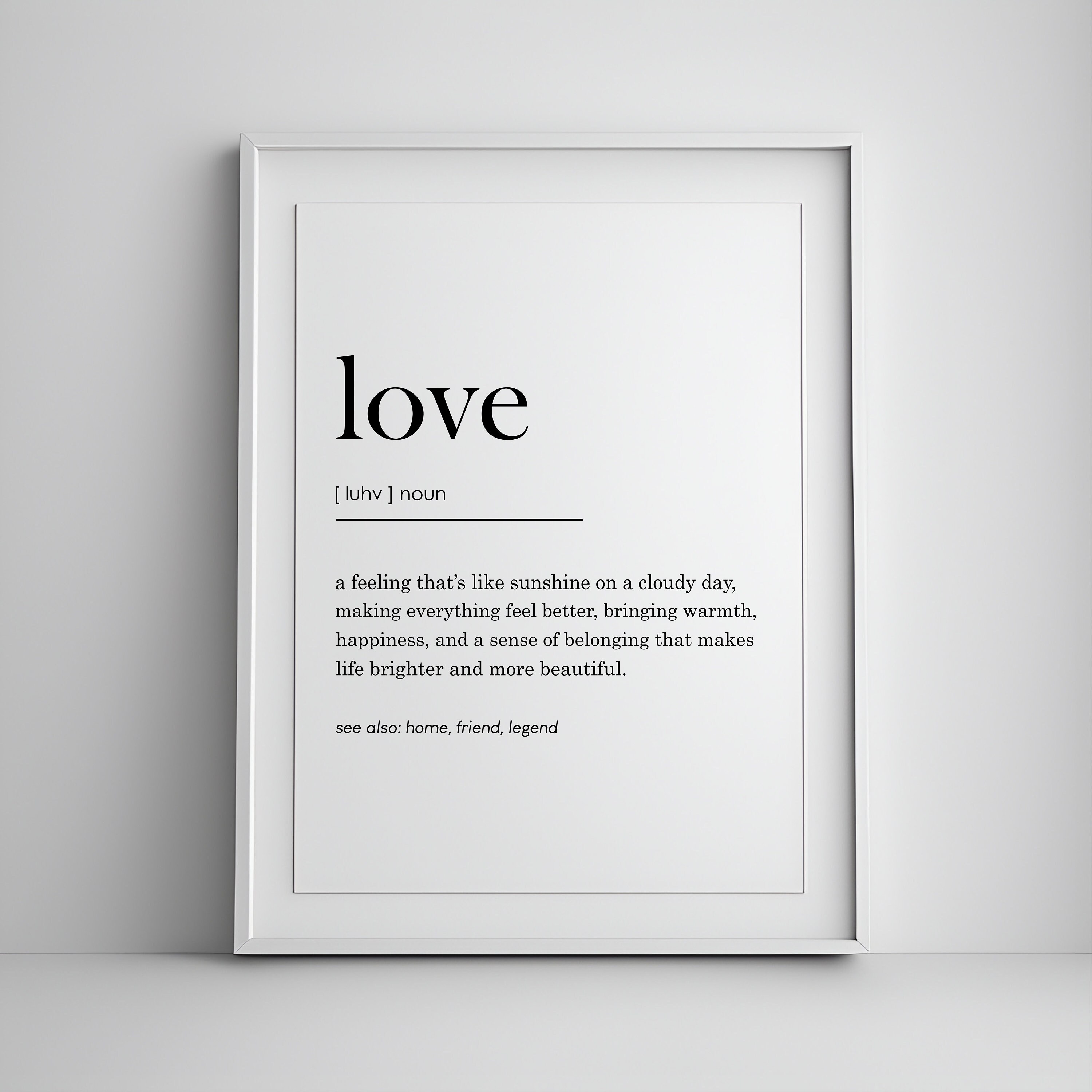 Love Definition Print, Romantic Wall Art, Home Decor, Gift for Husband ...