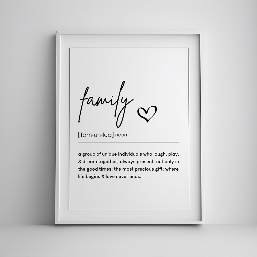 Family Definition Print, Printable Wall Art, Wall Art Prints, Instant ...