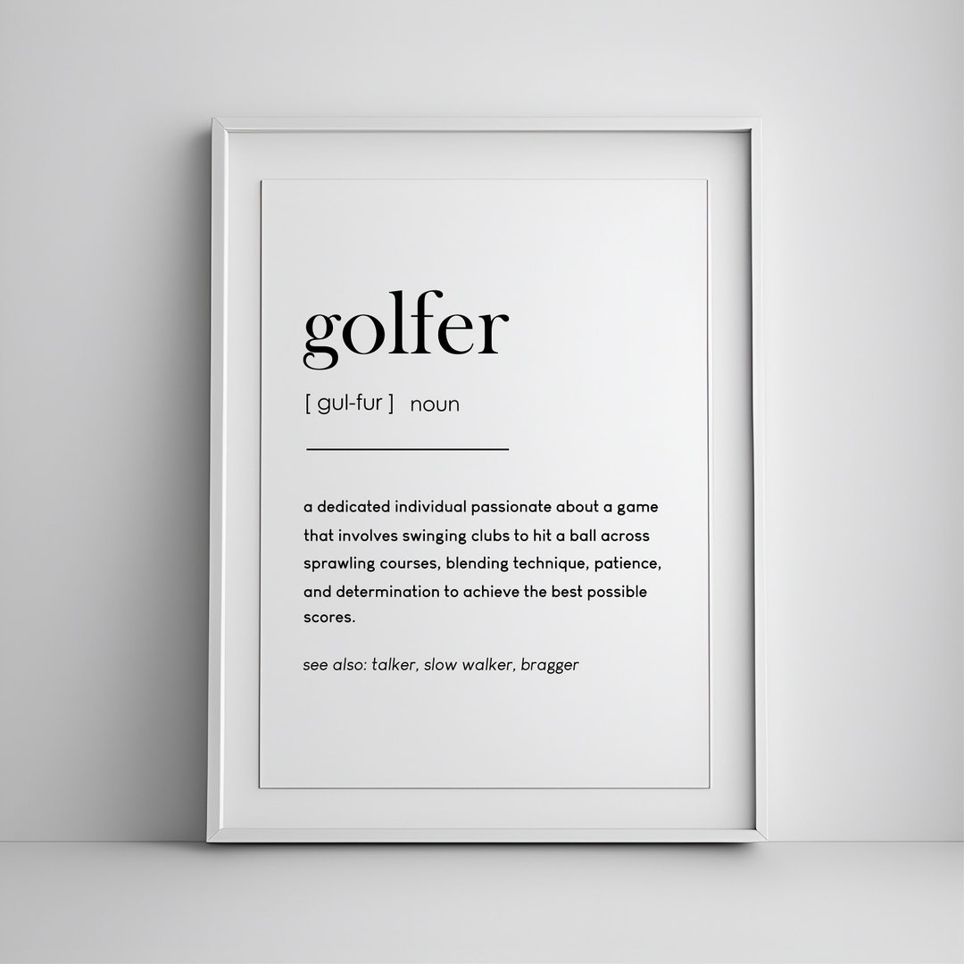 Golfer Definition Print, Golf Print, Golf Lover Gift, Golf Gifts, Golf ...