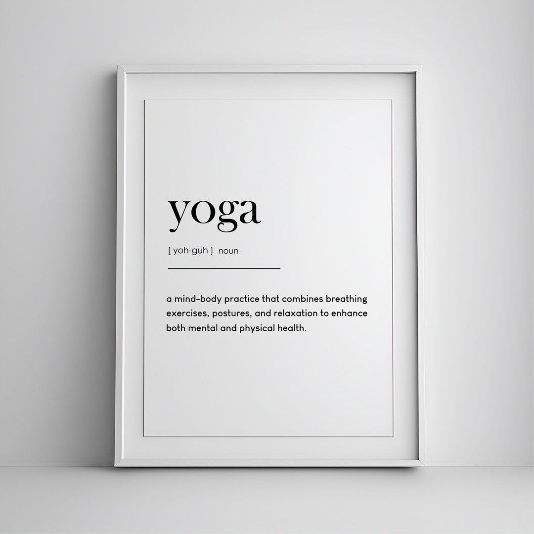Yoga Definition Print, Yoga Sign, Yoga Printable, Yoga Wall Decor ...