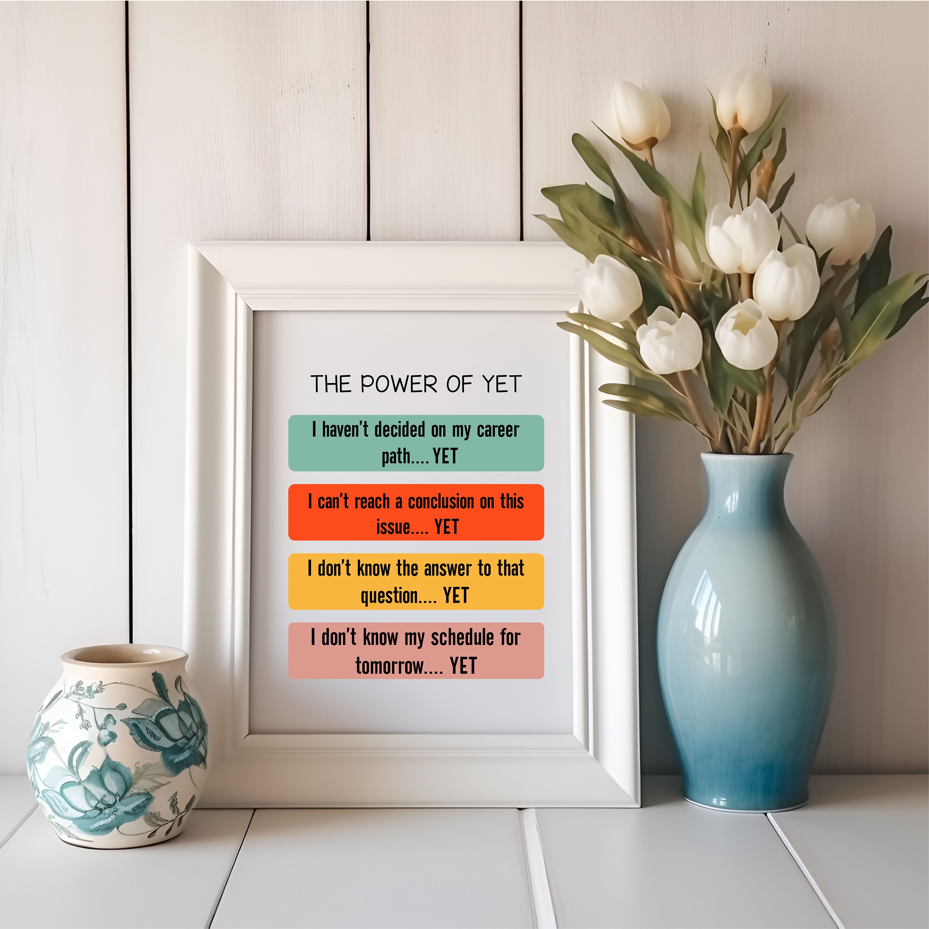 The Power of yet Poster, Boho Classroom Decor, Growth Mindset Mental ...
