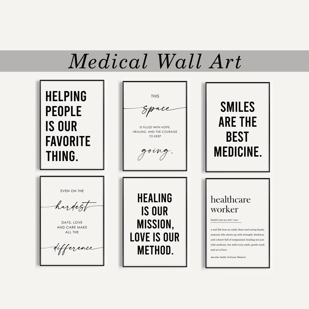 Medical Gallery Set of 6, Minimalist Print, Health Care Poster, Doctor ...