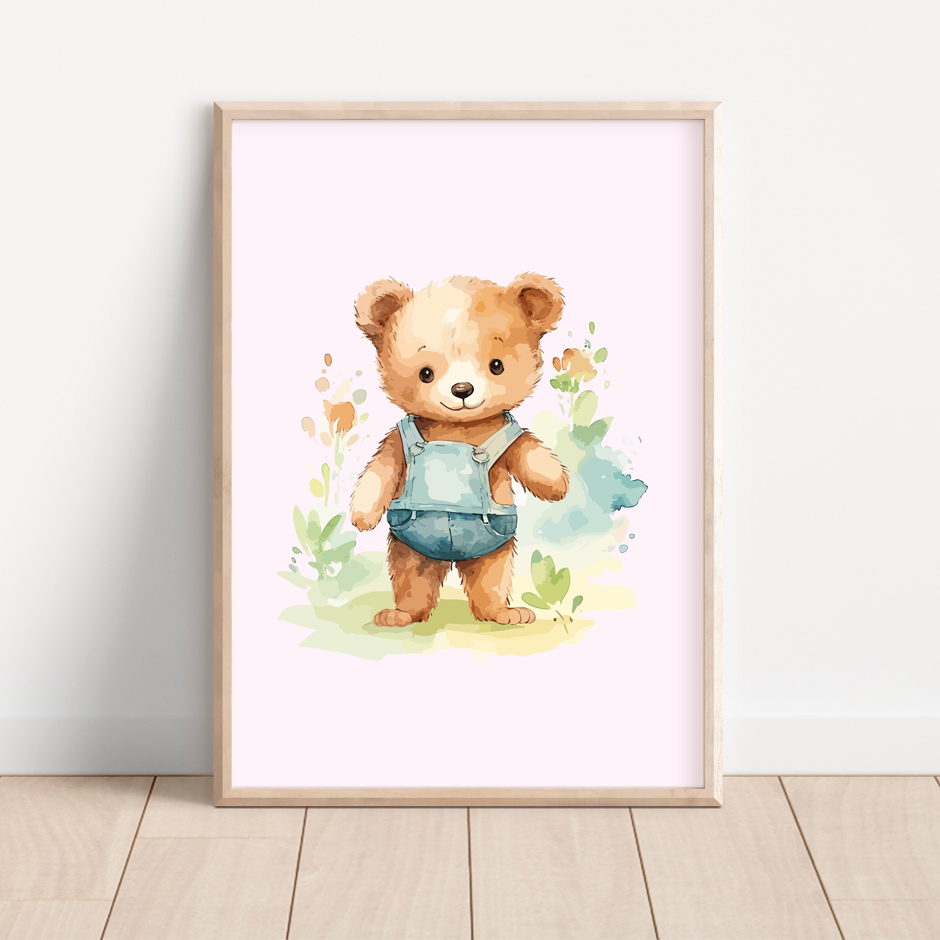 Teddy Bear Print, Nursery Wall Decor, Baby Boy Print, New Baby ...