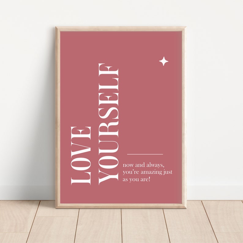 Self Love Poster, Positive Affirmation, Minimalist Poster, Home Decor ...