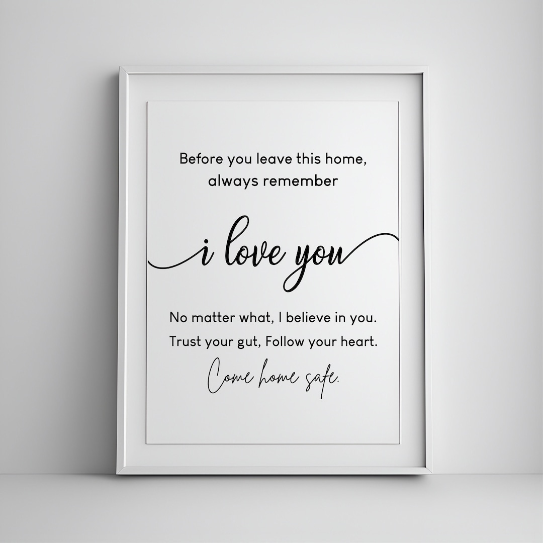 Before You Leave This Home, Family Quote, Family Wall Art, Housewarming ...