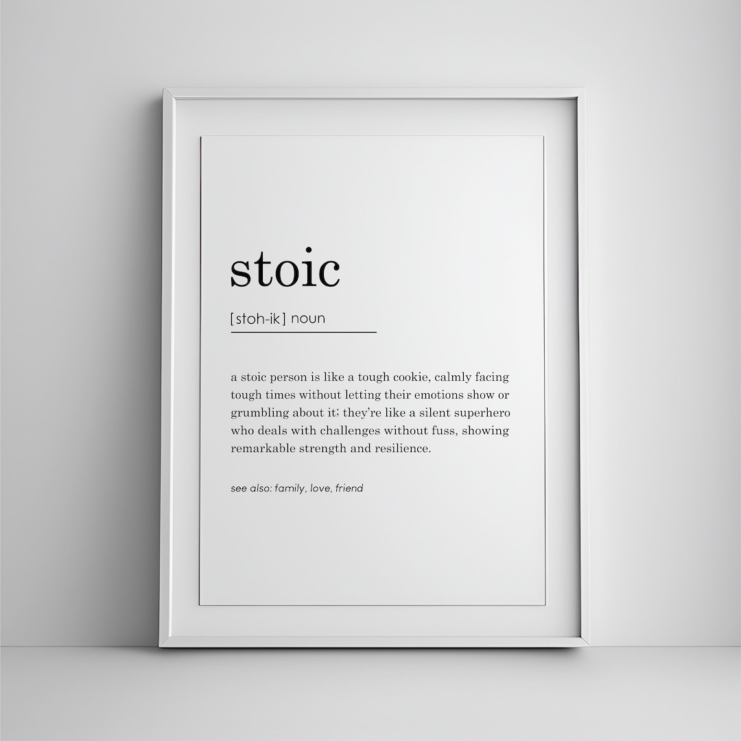 Stoic Definition, Definition Wall Art, Office Wall Decor, Home Office ...