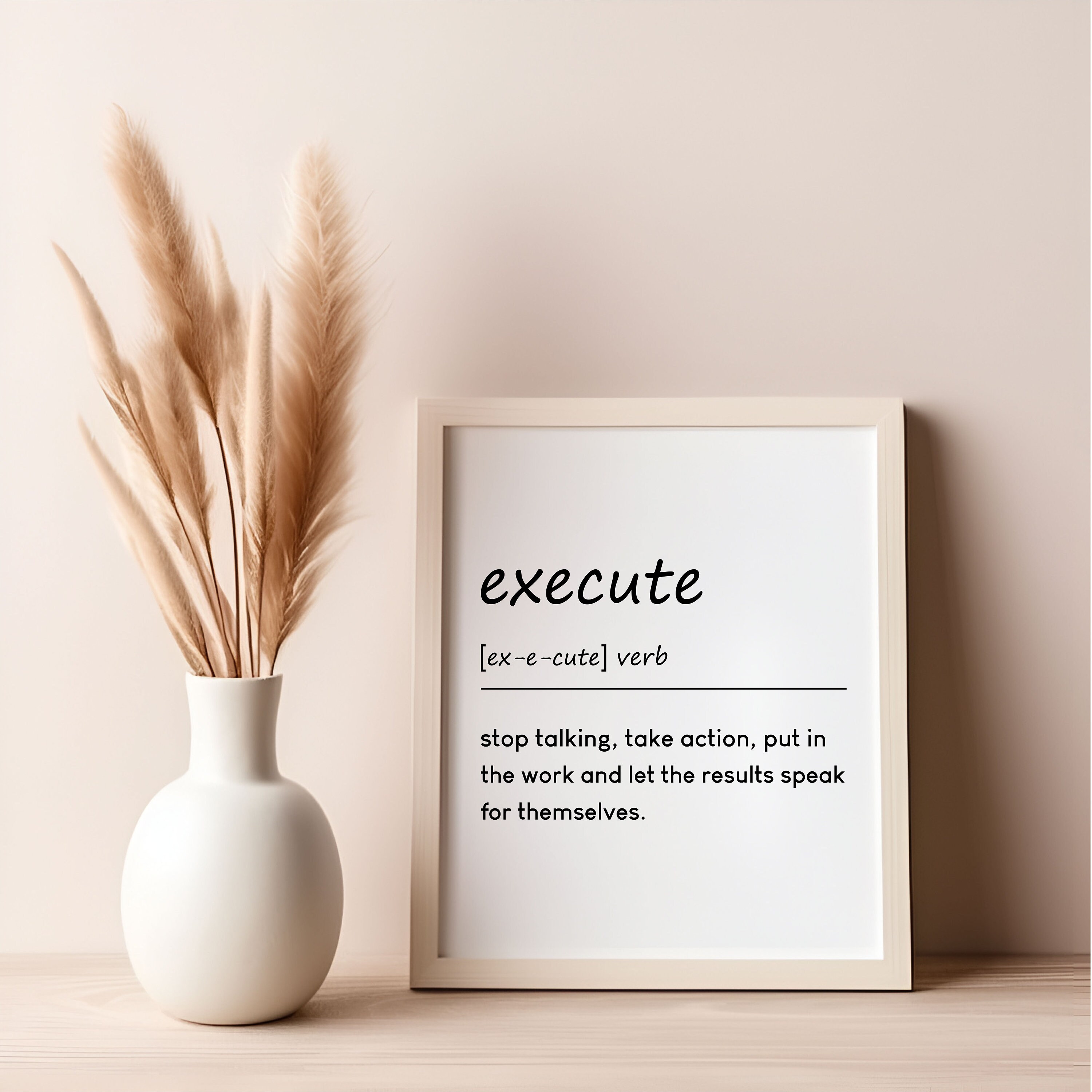 Execute Definition, Execute Printable Office Wall Art Motivational ...