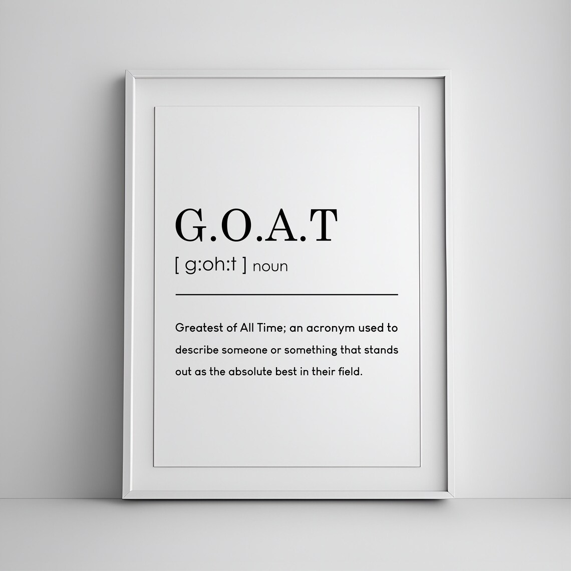 GOAT Definition Print, GOAT Quote Print, Minimalist Print Modern Wall ...