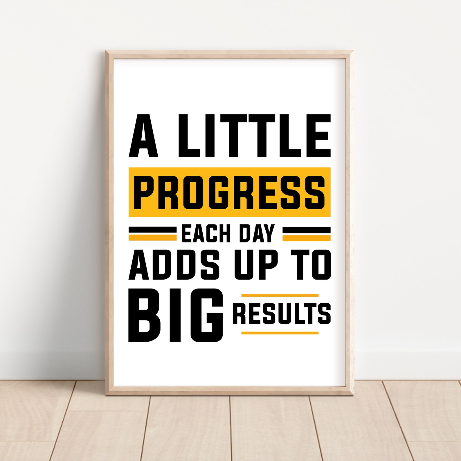 A Little Progress Each Day Adds up to Big Results Print,fitness Sign ...