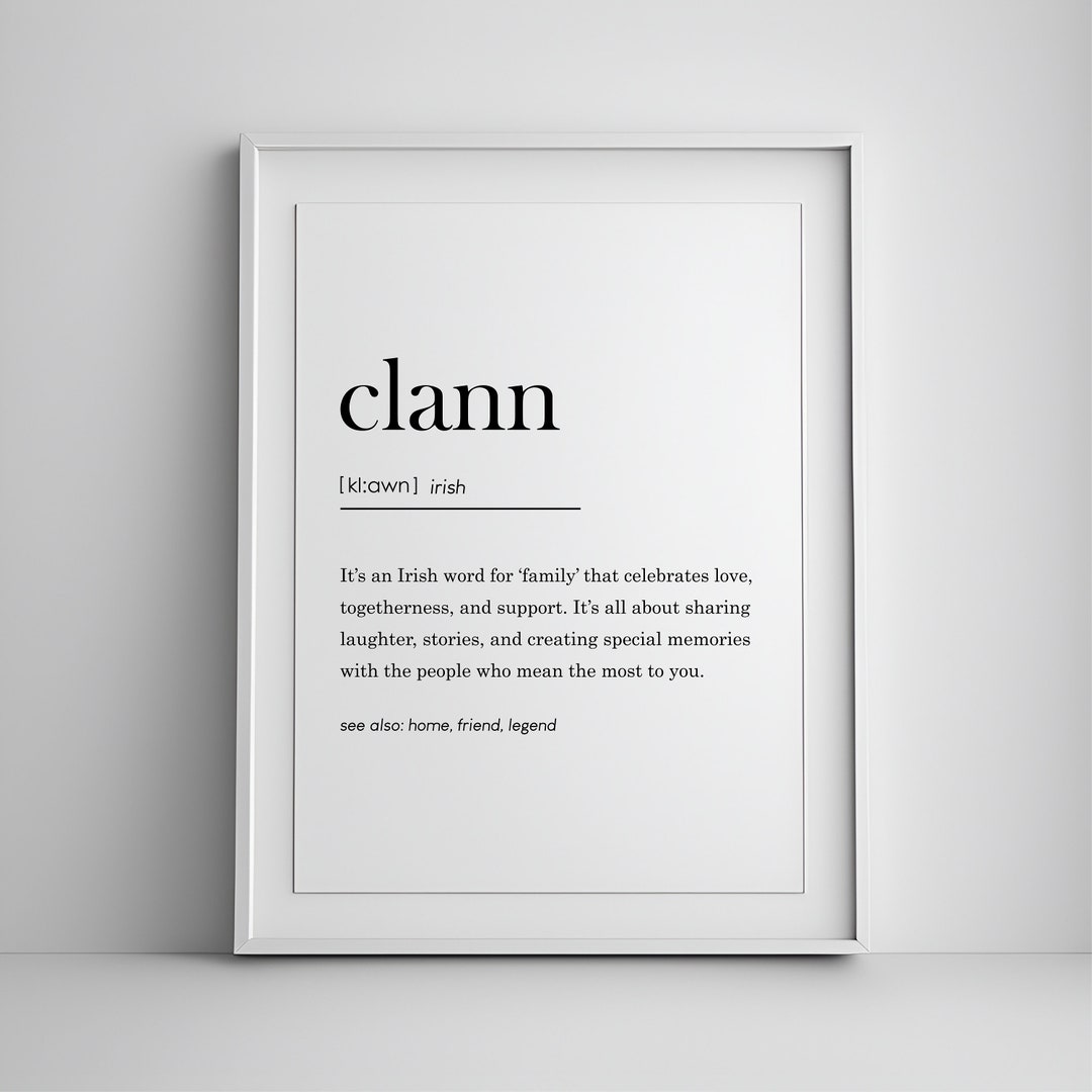 Clann Irish Print, Definition Print, Ireland Print, Ireland Gift, Irish ...