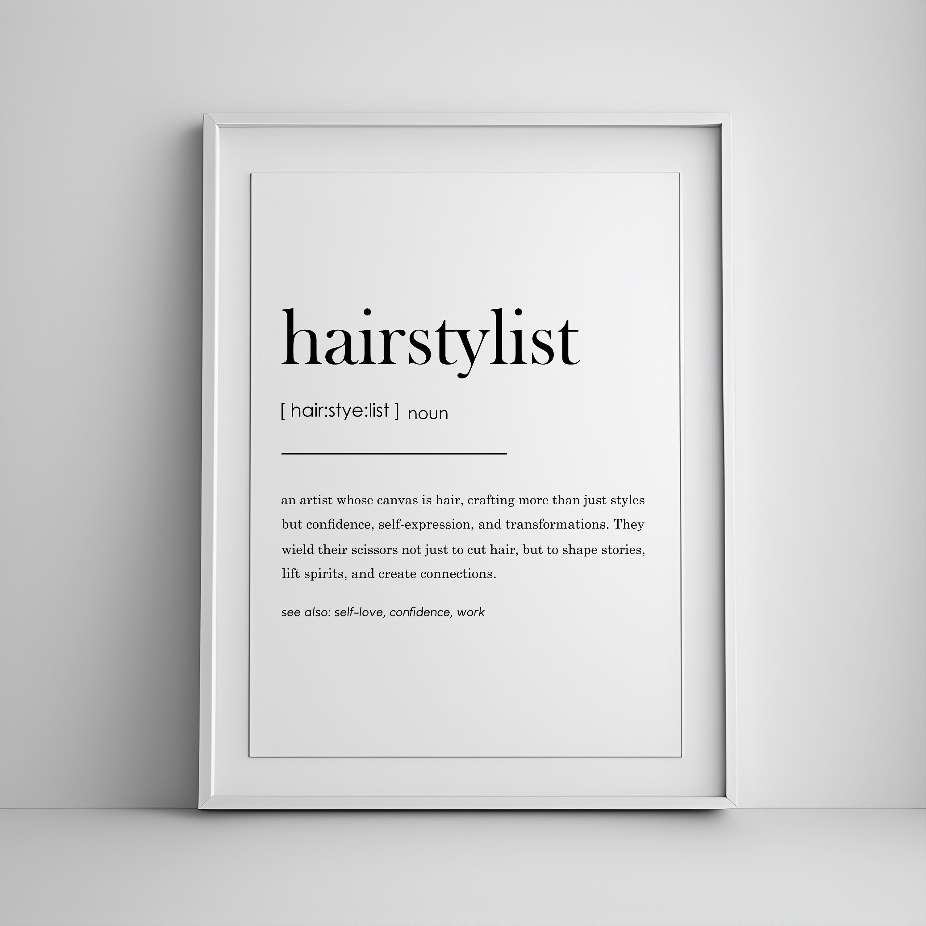 Hairstylist Definition Print, Hairstylist Gift, Definition Print, Salon ...
