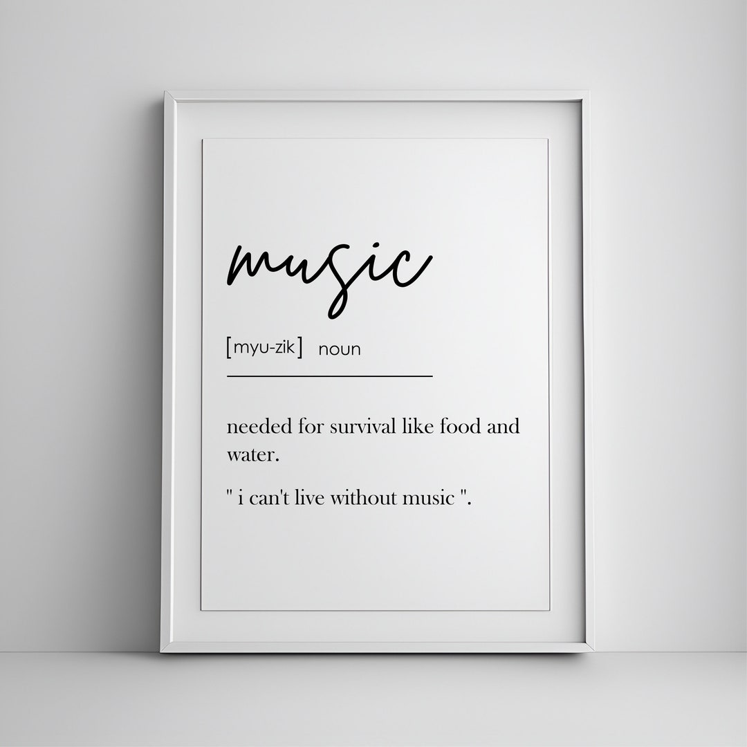 Music Definition Print, Music Printable Wall Art, Wall Decor, Music ...