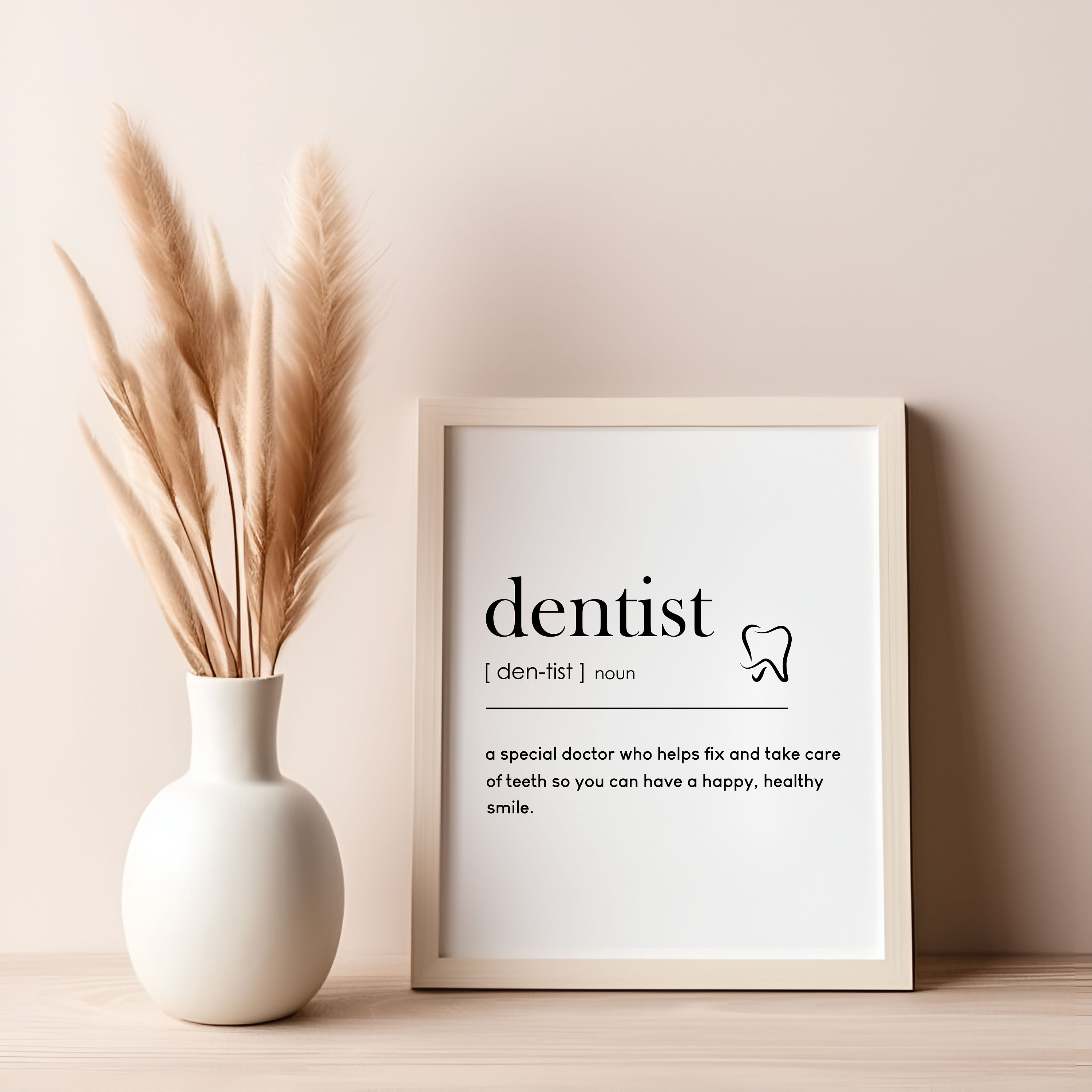 Dentist Definition, Quote Print, Minimalist Modern Print, Dentist Gift ...