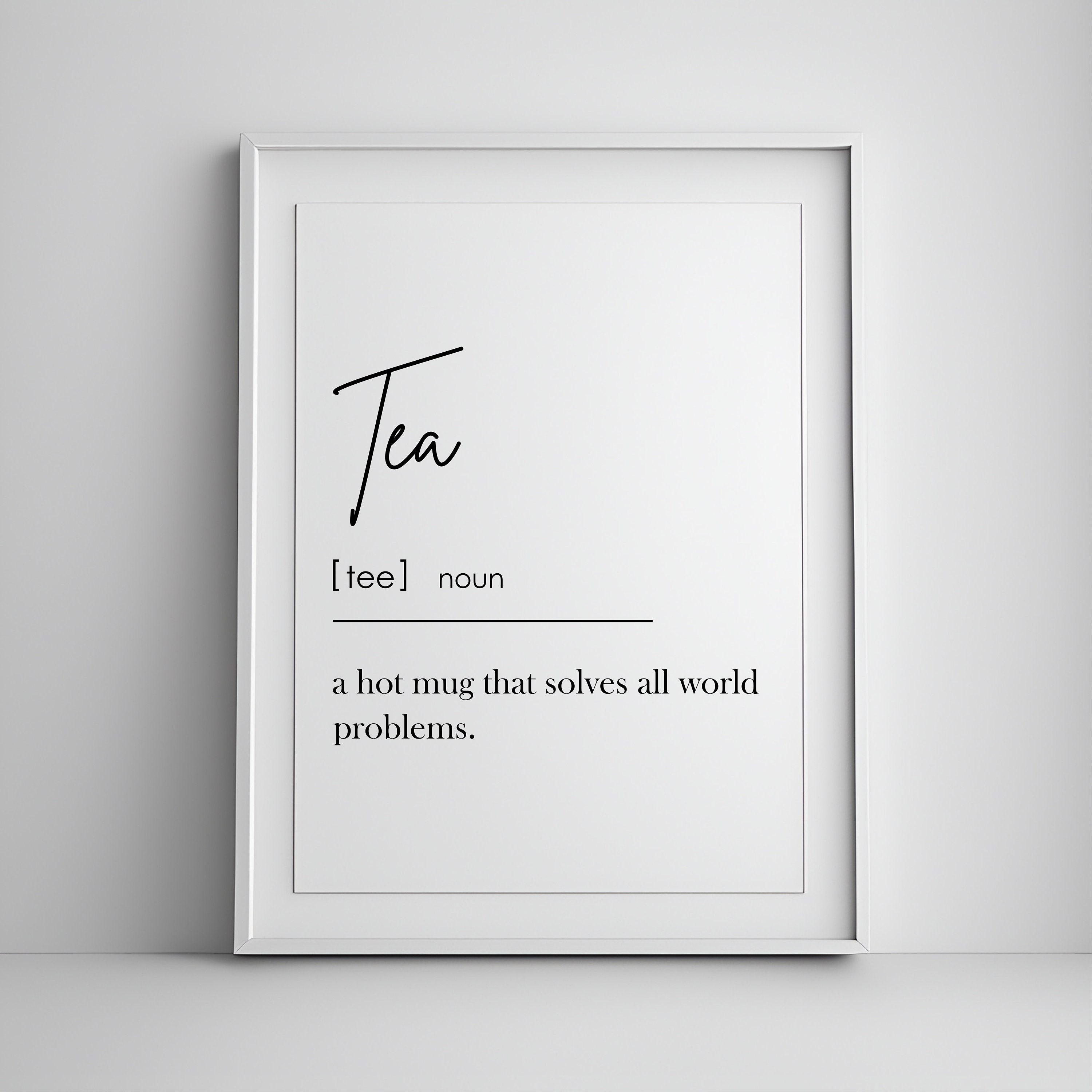 Tea Definition Print, Tea Room Art, Kitchen Wall Art, Tea Gifts ...