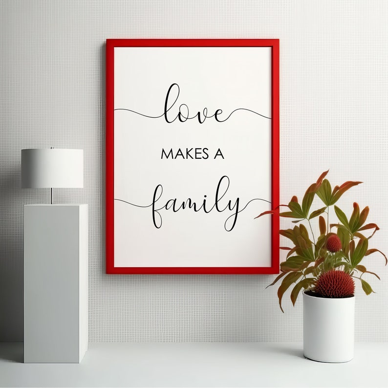 Love Makes A Family, Family Sign Decor, Housewarming Gift, Family ...