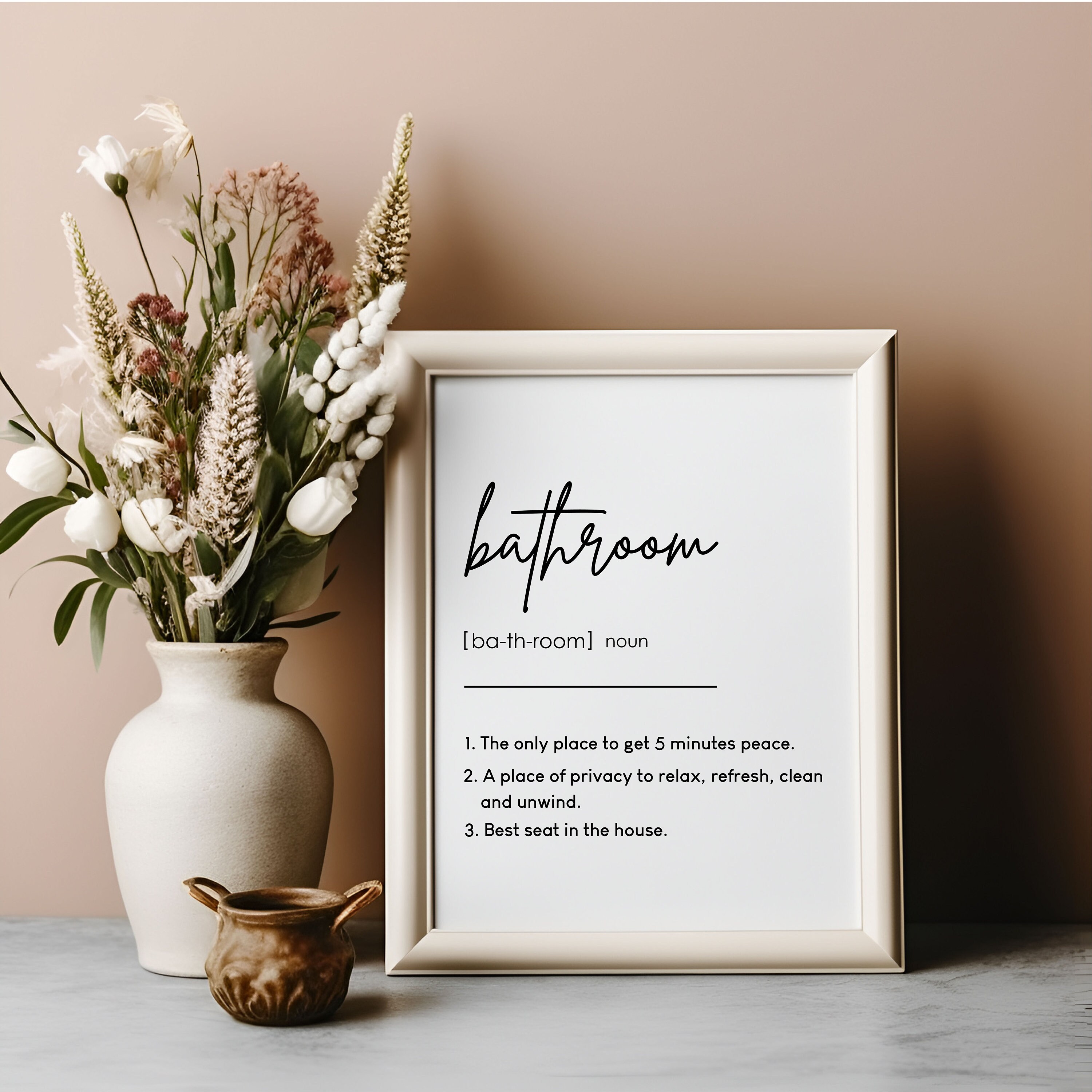 Bathroom Definition Wall Art, Printable Bathroom Wall Art, Home Wall ...