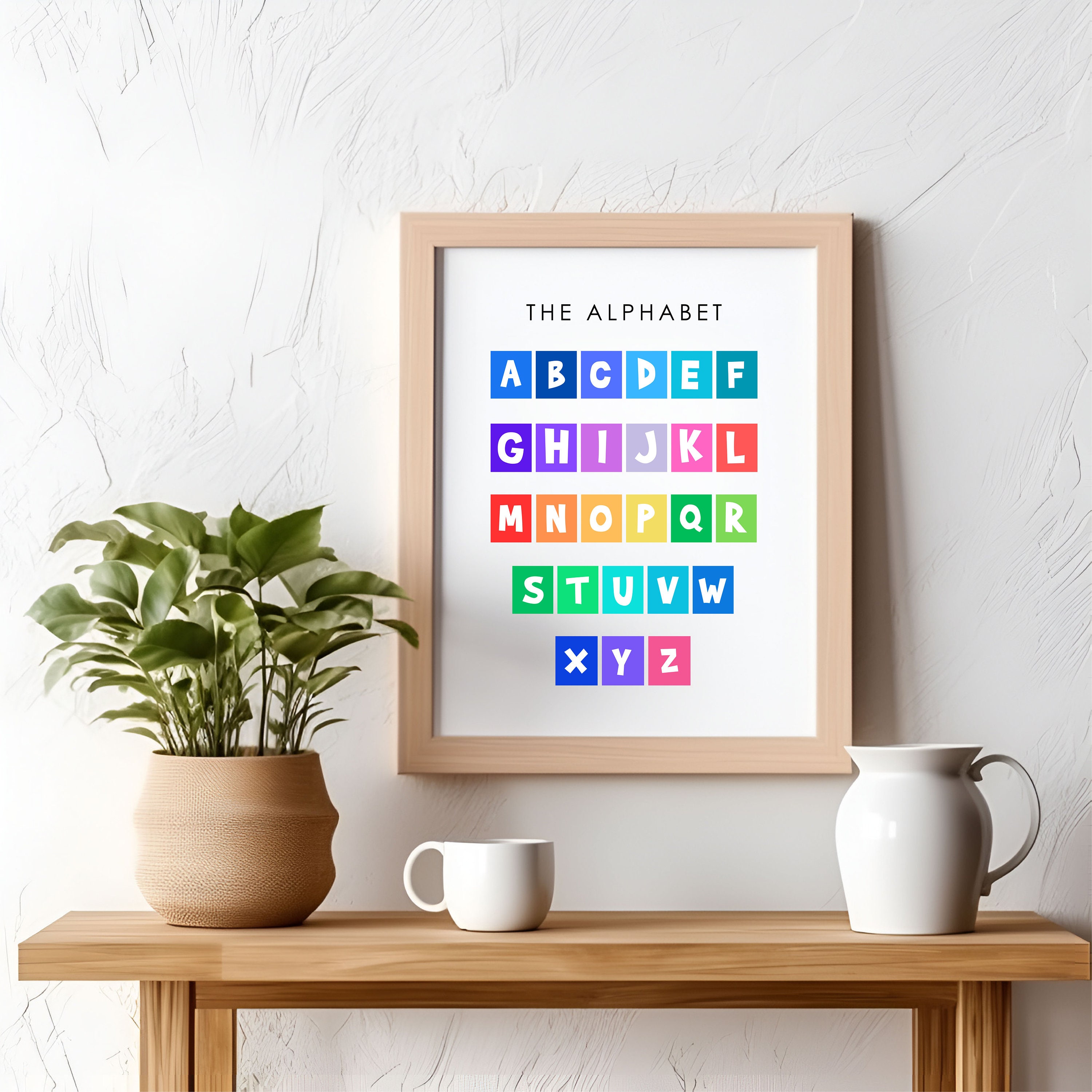 Alphabet Poster, Rainbow Classroom Decor, Educational Wall Art ...