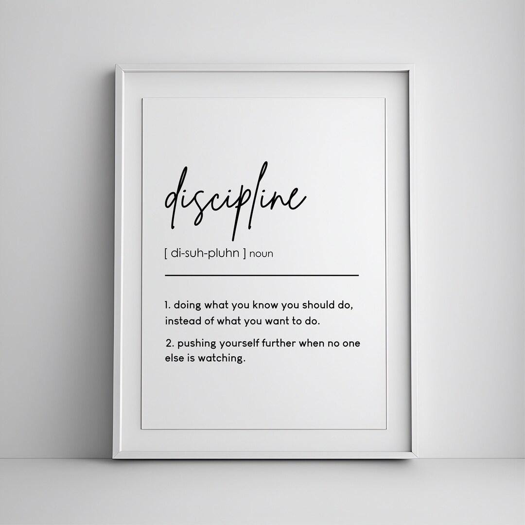 Discipline Wall Art, Discipline Definition Print, Discipline Meaning ...