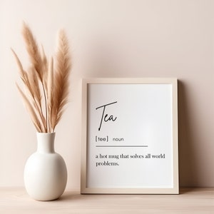 Tea Definition Print, Tea Room Art, Kitchen Wall Art, Tea Gifts ...