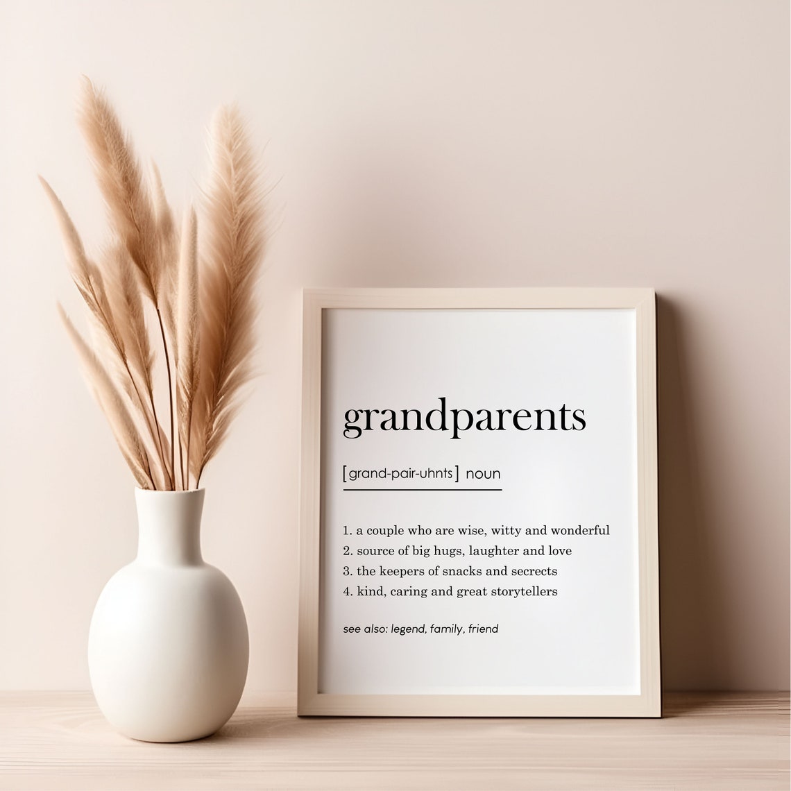 Grandparents Definition Print, Grandparents Gifts, Grandma Gift ...