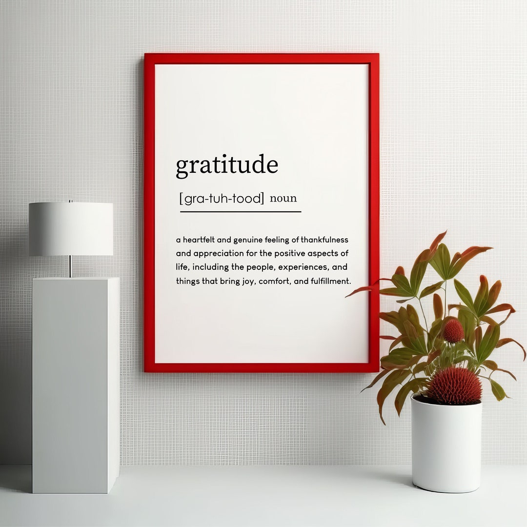 Gratitude Definition Print, Gratitude Printable, Inspirational Wall Art ...