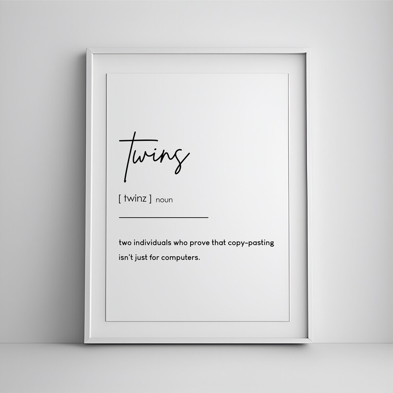 Twins Definition Print, Twin Boys Decor, Twin Nursery Decor, Nursery ...