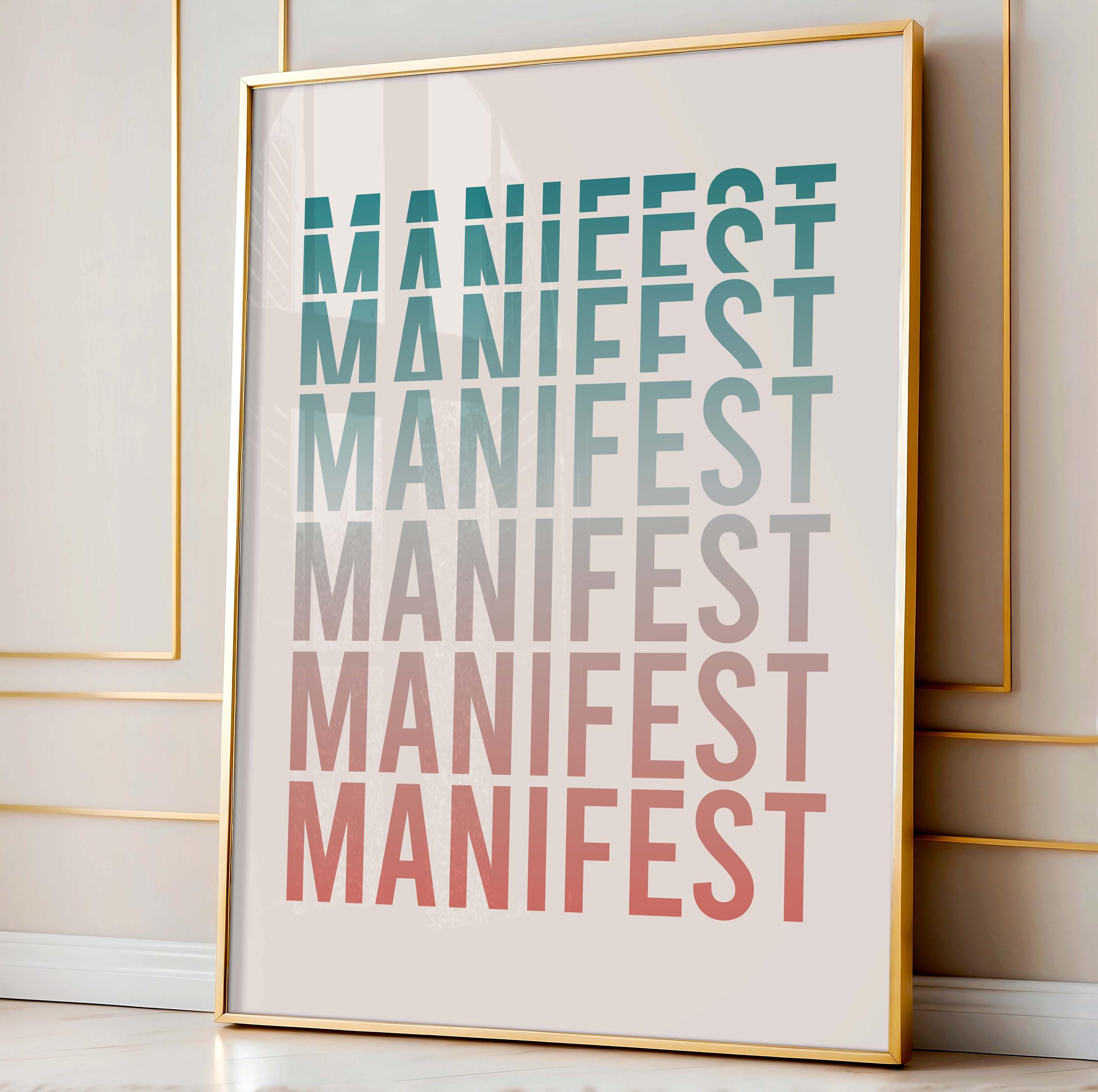 Manifest Gallery Wall, Affirmation Wall Art, Manifest Definition Print ...