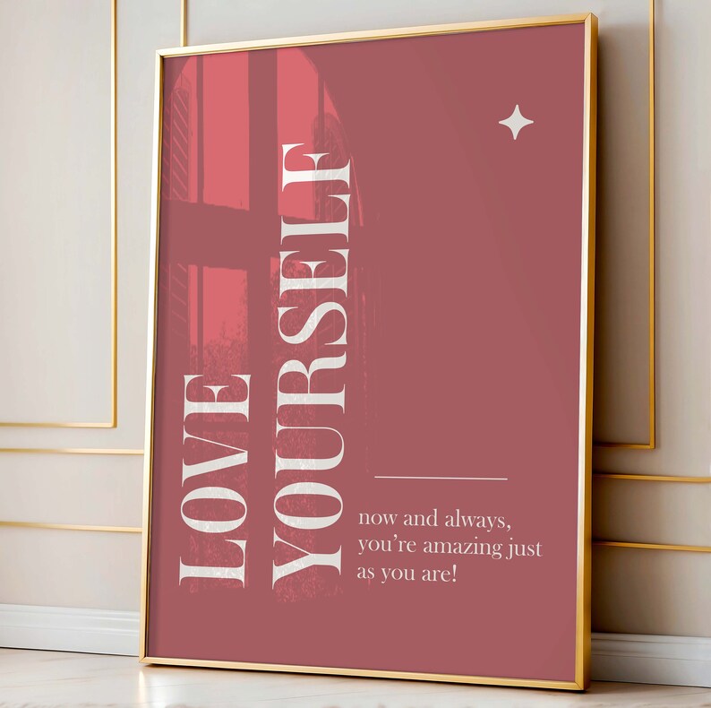 Self Love Poster, Positive Affirmation, Minimalist Poster, Home Decor ...