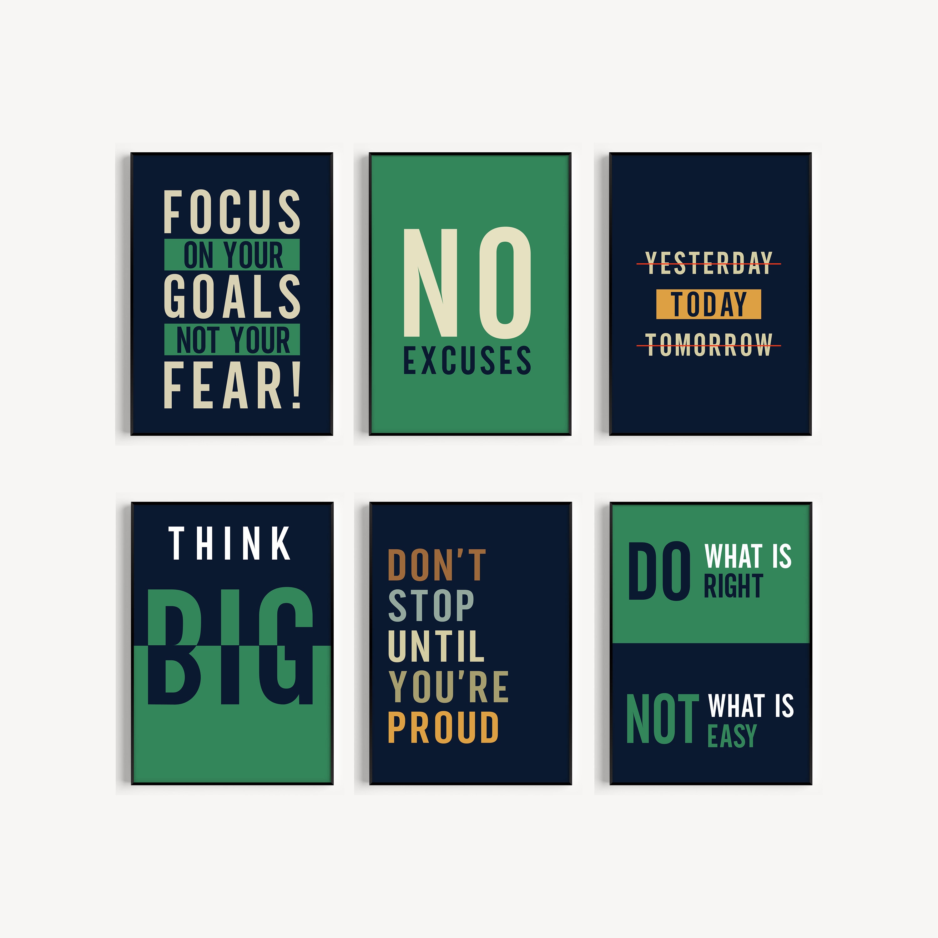 Positive Quote, Motivational Posters, Set of 6 PRINTABLES, Motivation ...