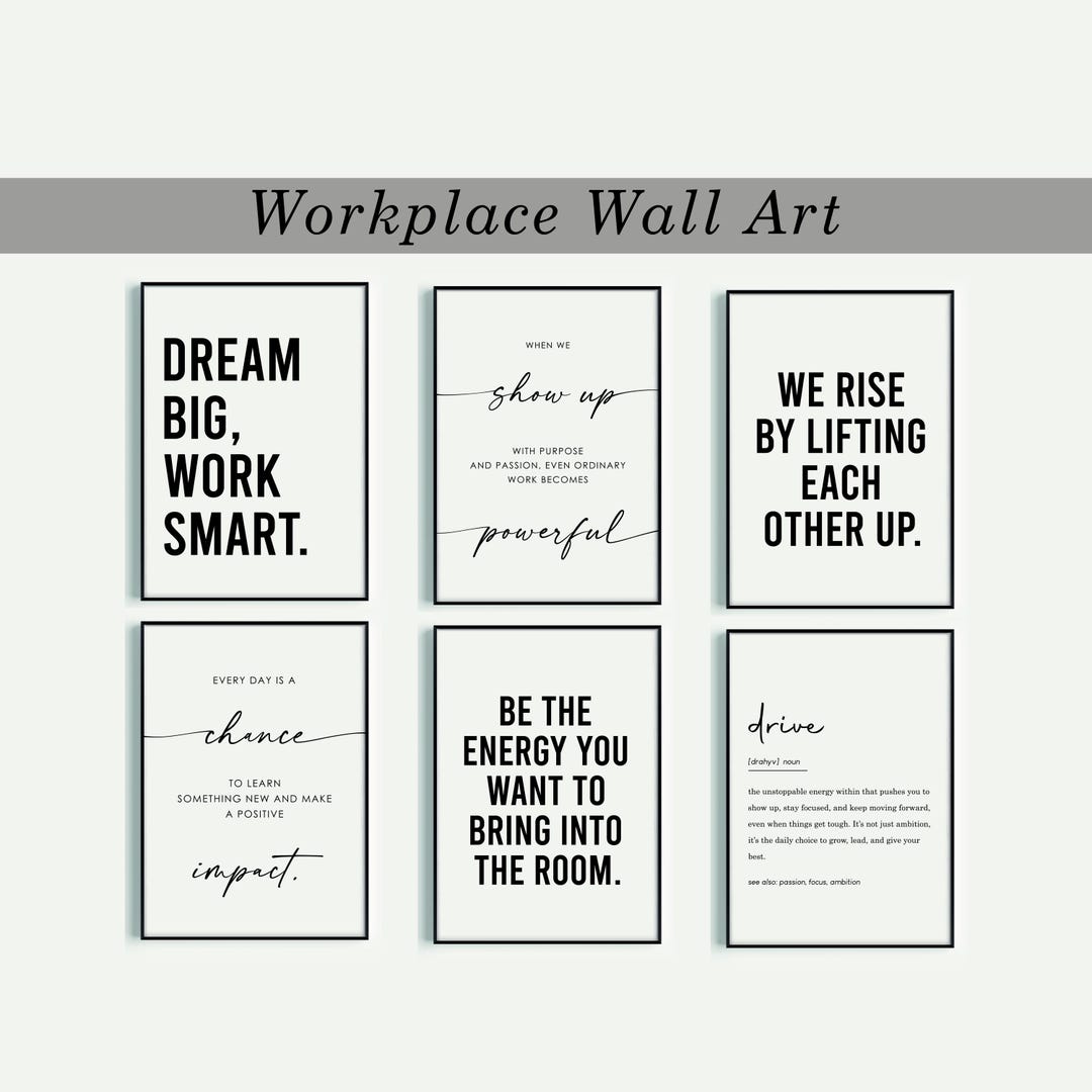 Workplace Positivity Quote, Teamwork Wall Decor, Inspirational Quotes ...