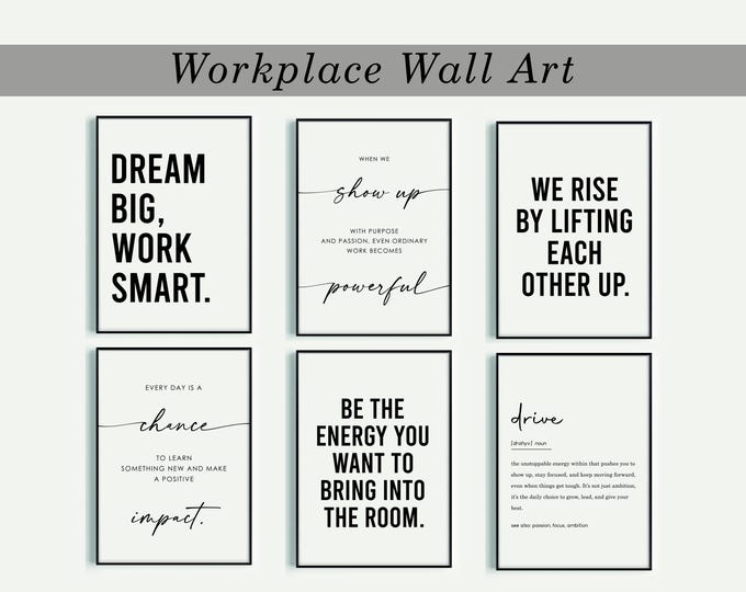 Workplace Positivity Quote Bundle, Printable Inspirational Quotes for ...