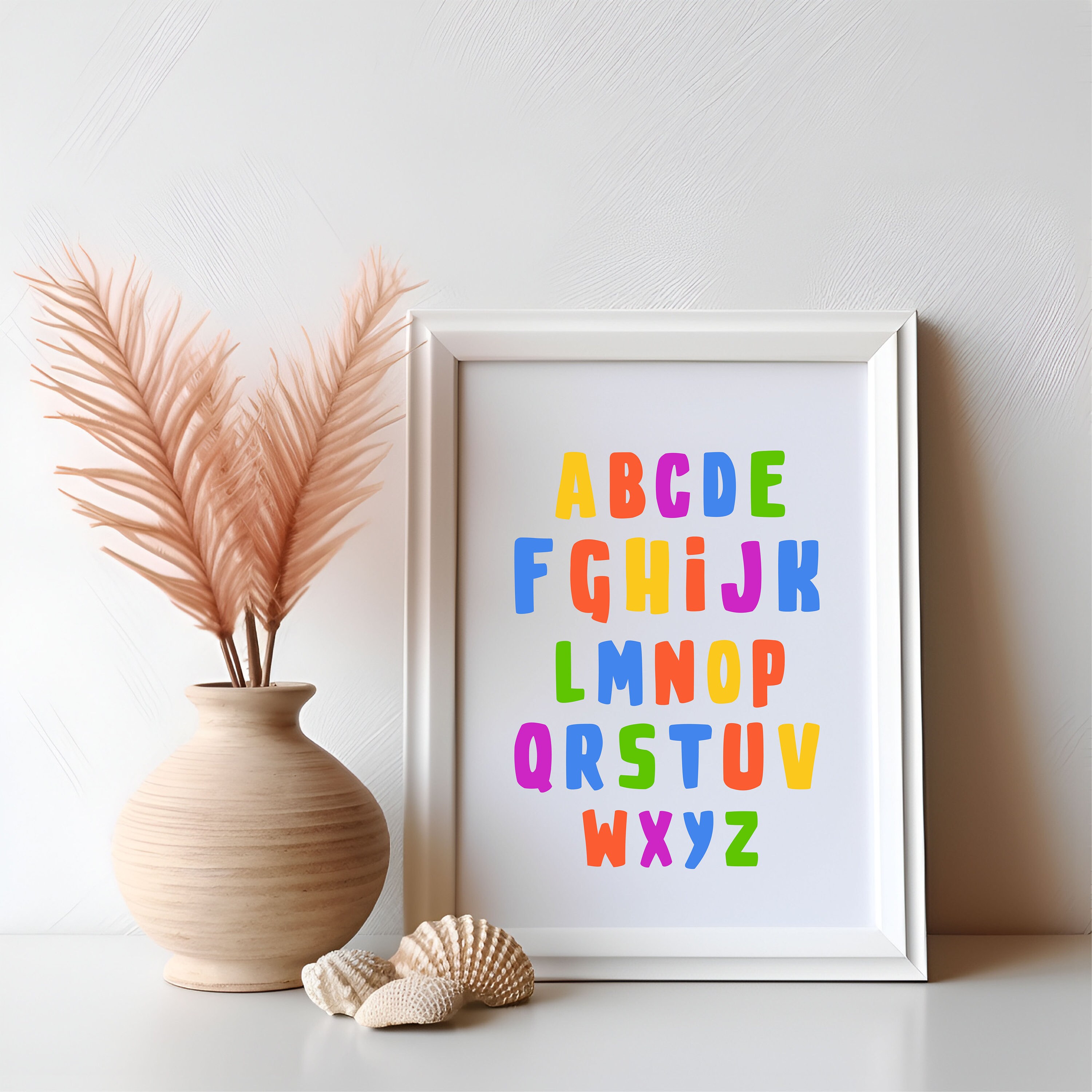 Rainbow Alphabet Poster, Educational Printable Wall Art, Rainbow ...