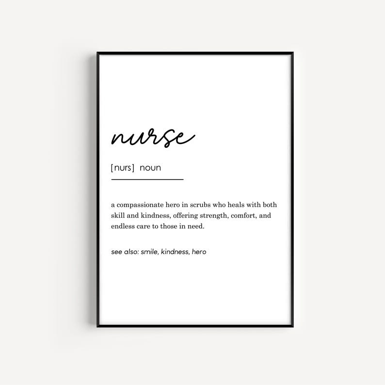 Nurse Wall Art Set of 6, Nurse Definition Print, Nurse Office Decor ...