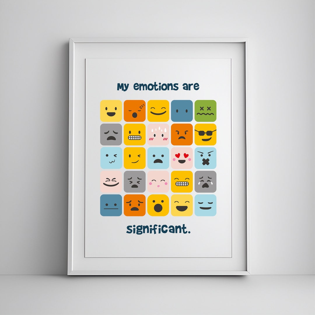 Feelings Poster, Feelings & Emotions Chart, Emotional Wall Art ...